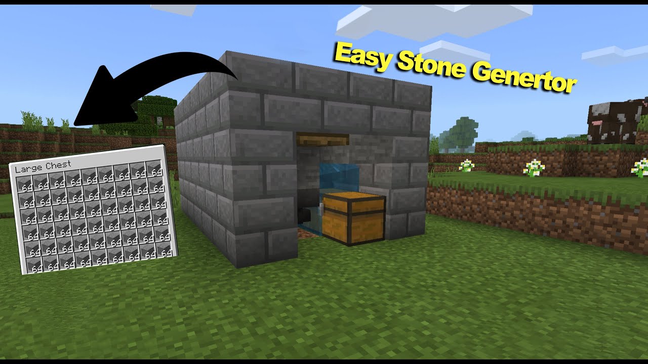 minecraft easy stone generator tiger - YouTube
