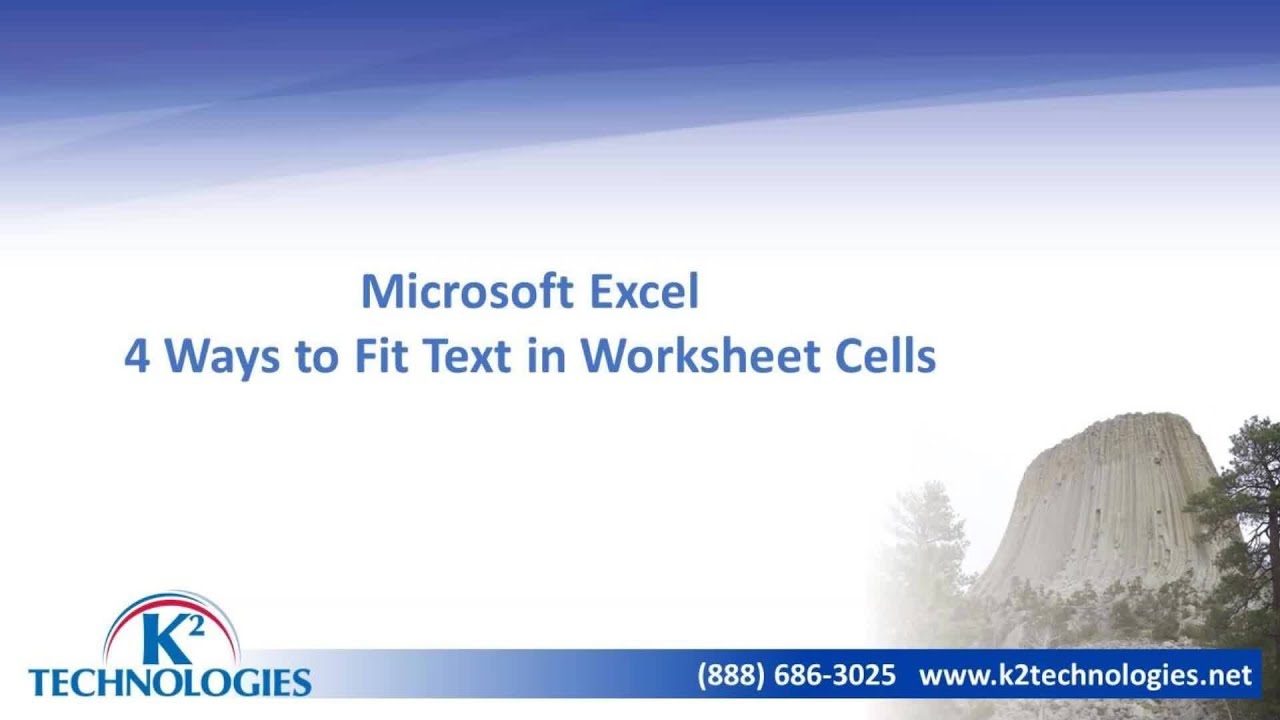 Microsoft Excel-4 Ways to Fit Text in Worksheet Cells - YouTube