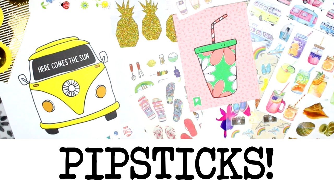 Pipsticks Sticker Subscription! July 2017 | MyGreenCow - YouTube