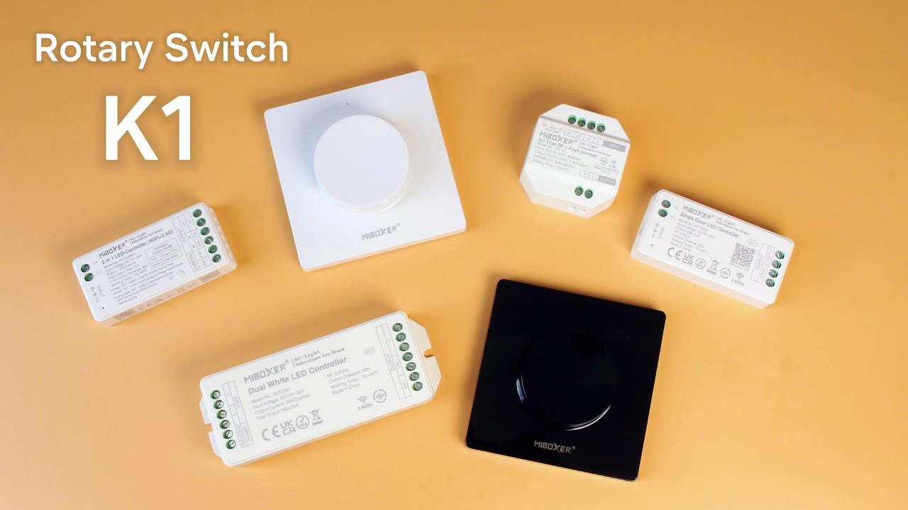 K1 Rotary switch remote control monochrome LED - YouTube