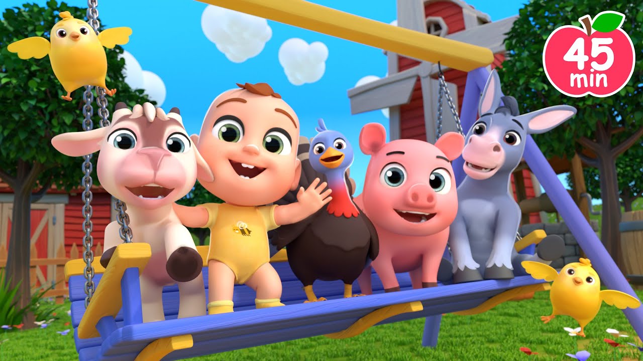 Teddy Plays on the Swing Song with Farm Animals + More Lalafun Nursery ...
