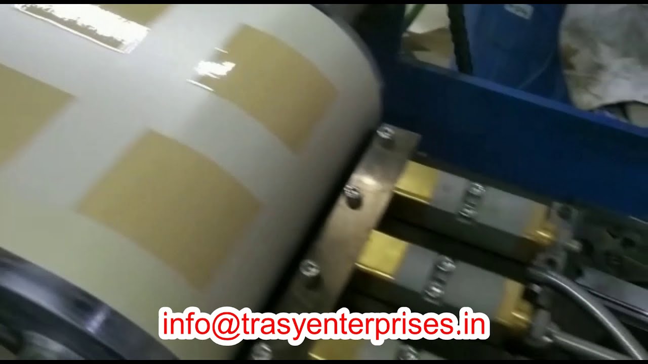 Intermittent Hot Melt Coating Machine with inline cutting - YouTube