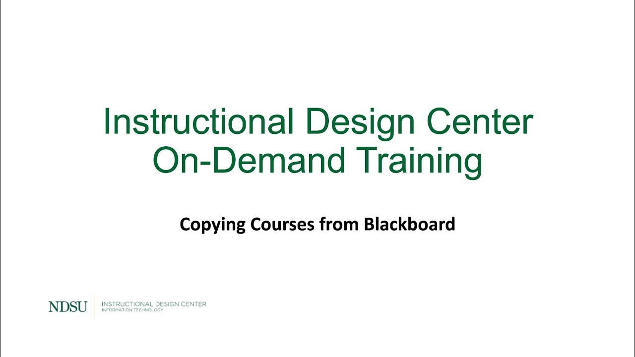 Copying Courses in Blackboard Learn Original - YouTube