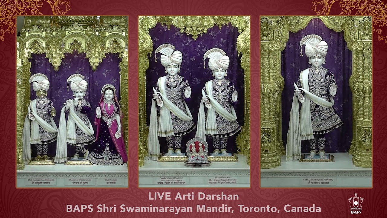 LIVE Sandhya Arti - BAPS Shri Swaminarayan Mandir - Toronto, Canada ...