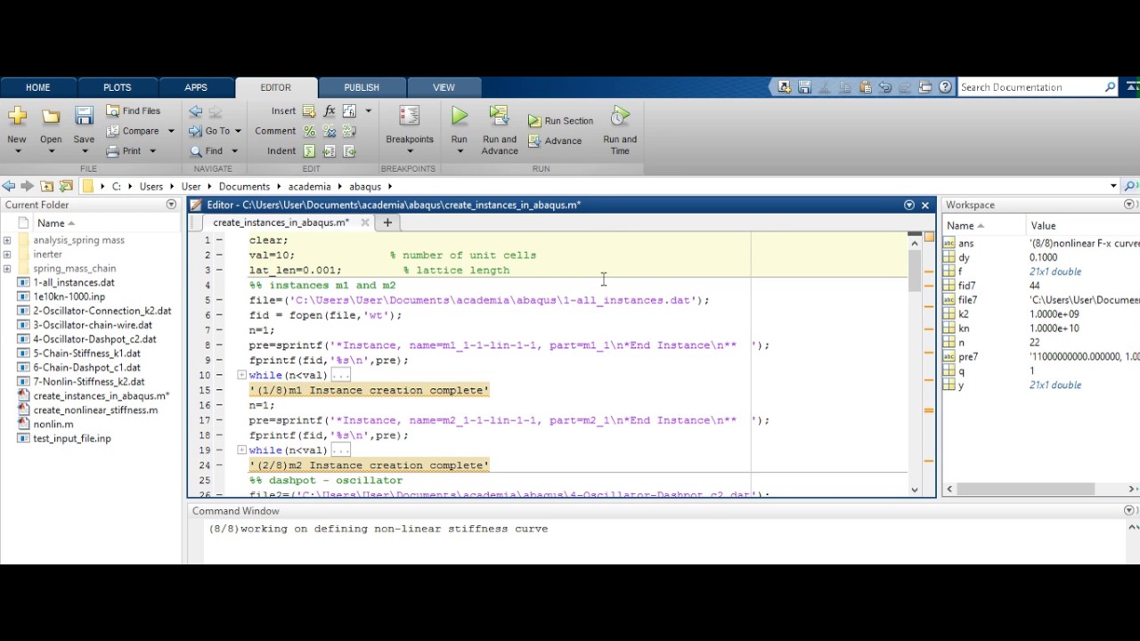 Spring mass chain with local nonlinear spring-3 - YouTube