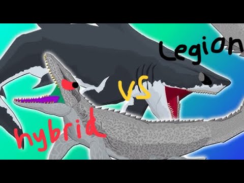 Mosasaurus hybrid vs megalodon legion (sticknodes animation) sea ...