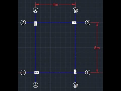 AutoCAD Columns Plan with Grid Lines (Row & Column numbers) Block ...