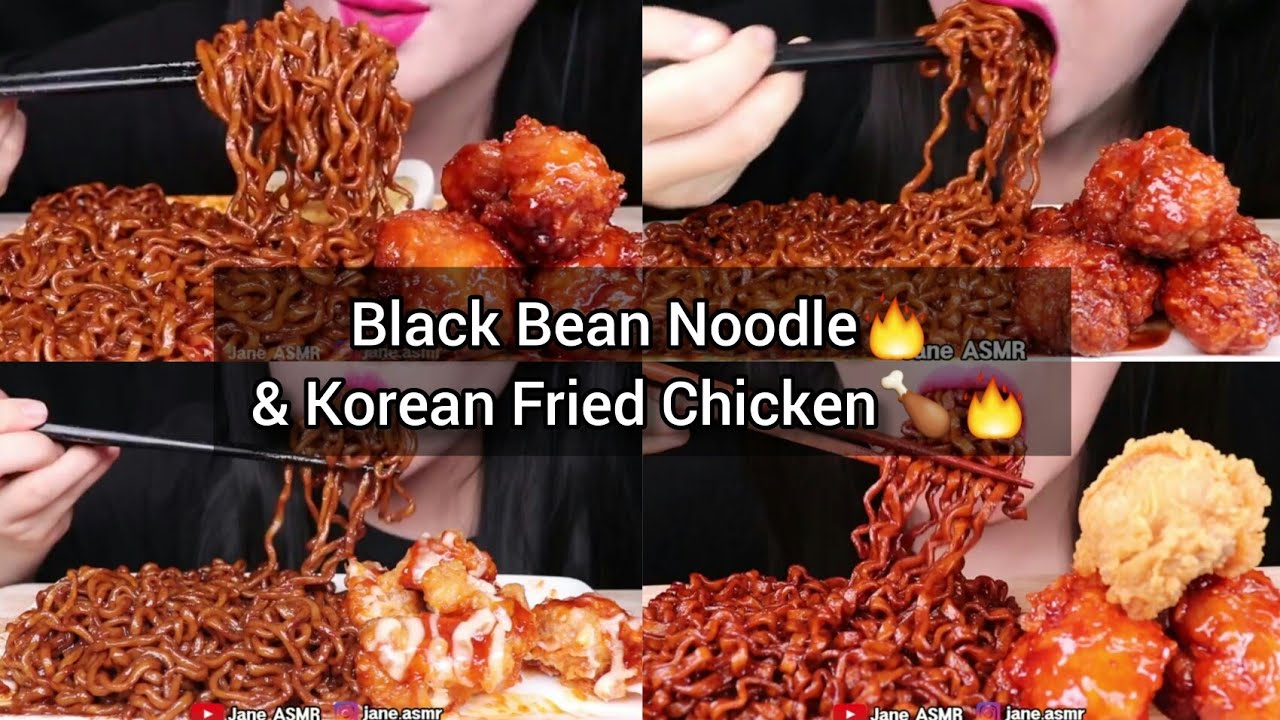 ASMR Black Bean Noodle & Korean Fried Chicken🔥🔥 Jane ASMR Compilation ...