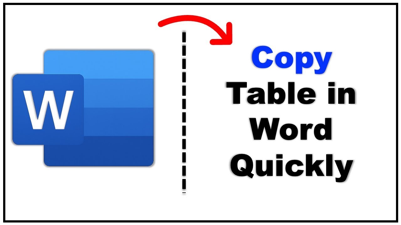 How To Copy Table in Word - YouTube
