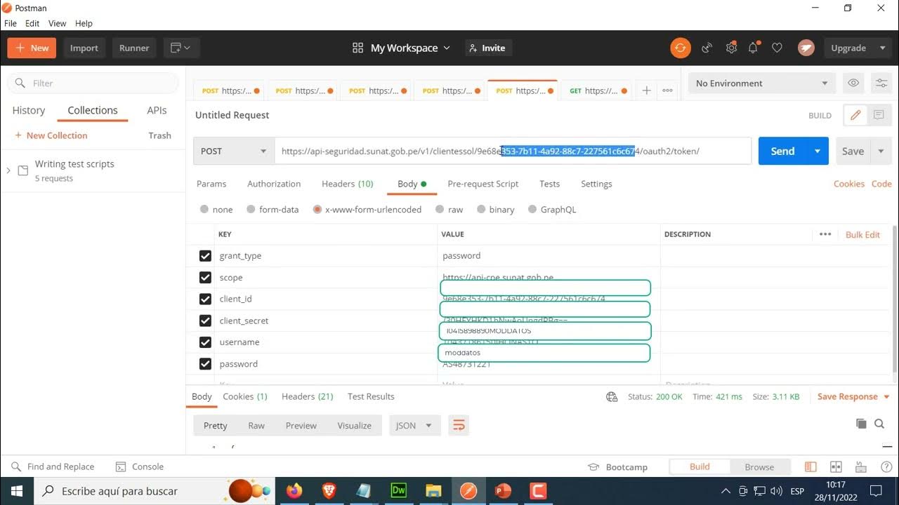 Como generar el token de seguridad del api rest token de SUNAT por ...