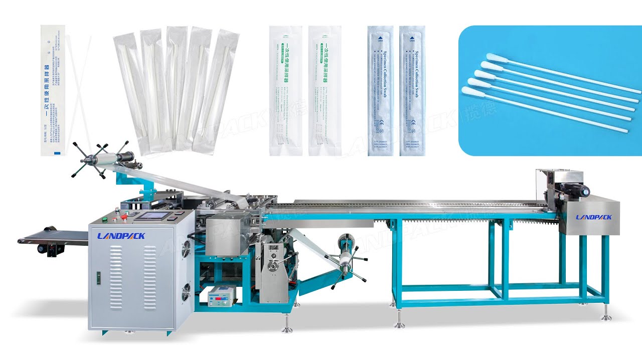 High speed covid 19 swab sticks packing machine - YouTube