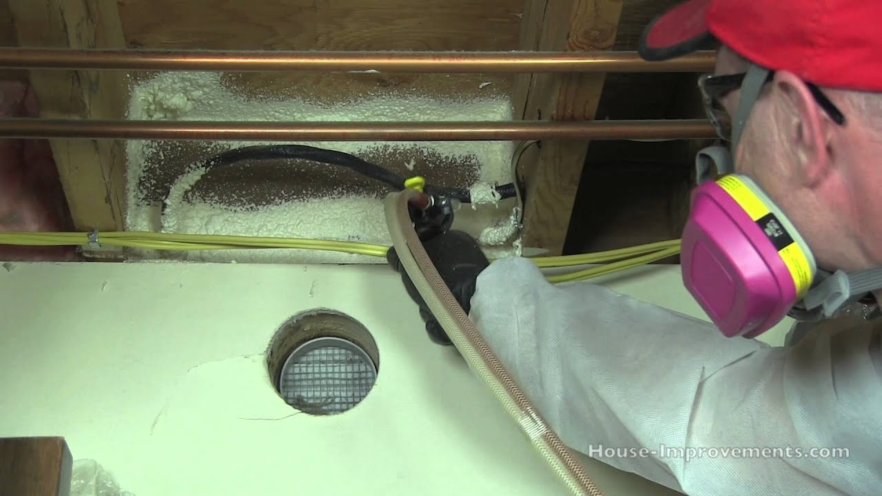 How To Insulate Rim Joist With Spray Foam - YouTube