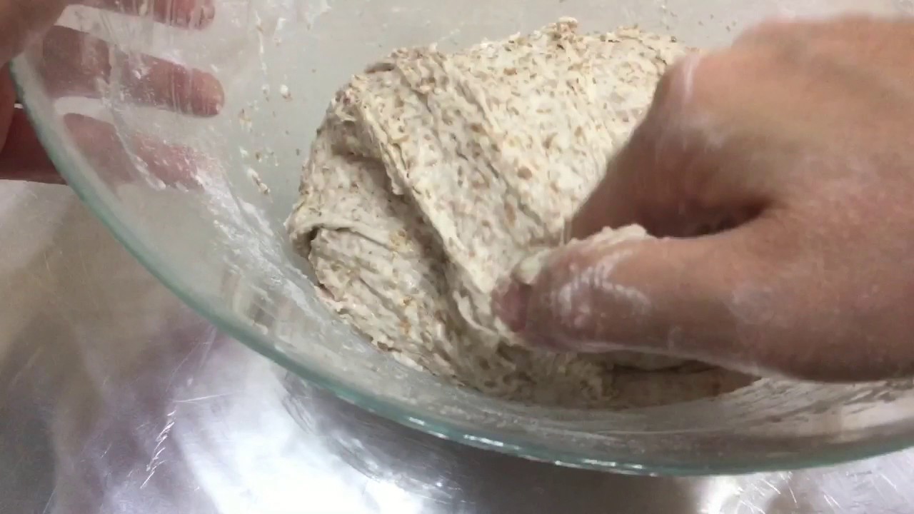 Making Overnight Wheat Sourdough Bread With Wild Yeast - YouTube