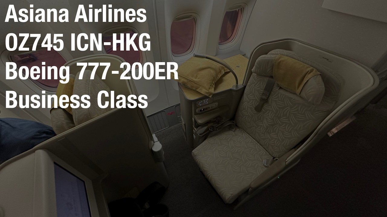 Asiana Airlines OZ745 Seoul - Hong Kong Boeing 777-200ER Business Class ...