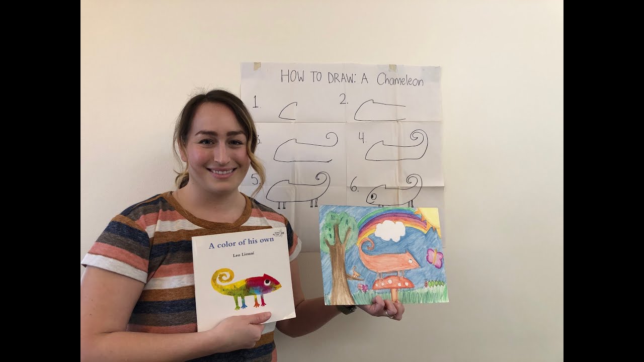 Chameleon drawing lesson! (Grades K-2+) - YouTube