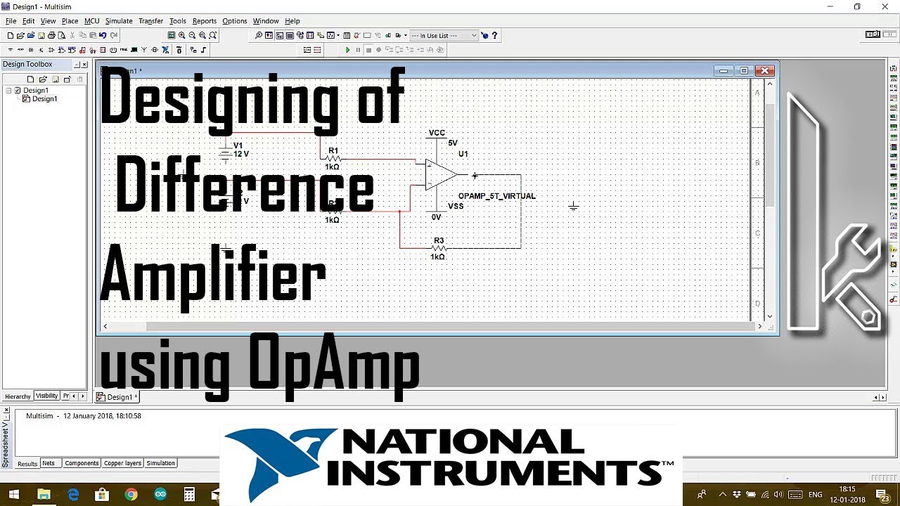 3. Designing of Difference Amplifier using OpAmp - YouTube