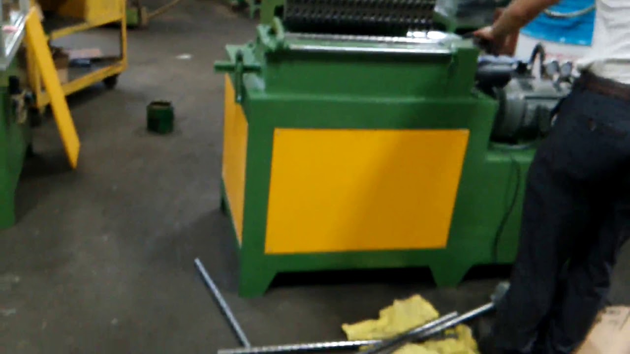 Wire rack shelf production line- tube engraving machine - YouTube