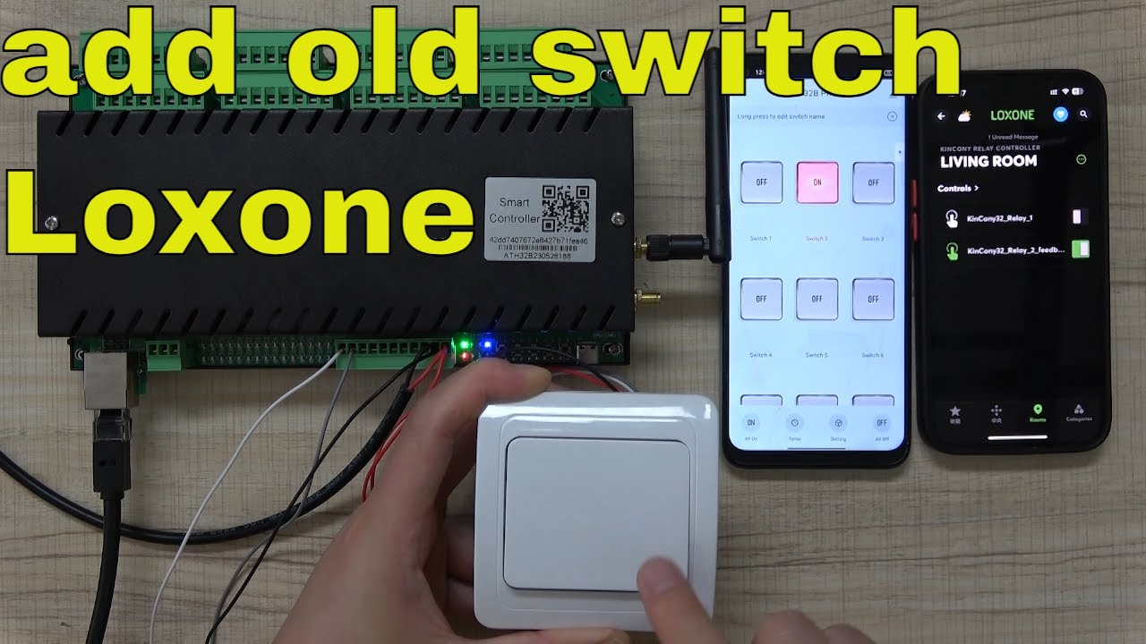 add traditional wall switch to Loxone Miniserver by KinCony Board - YouTube