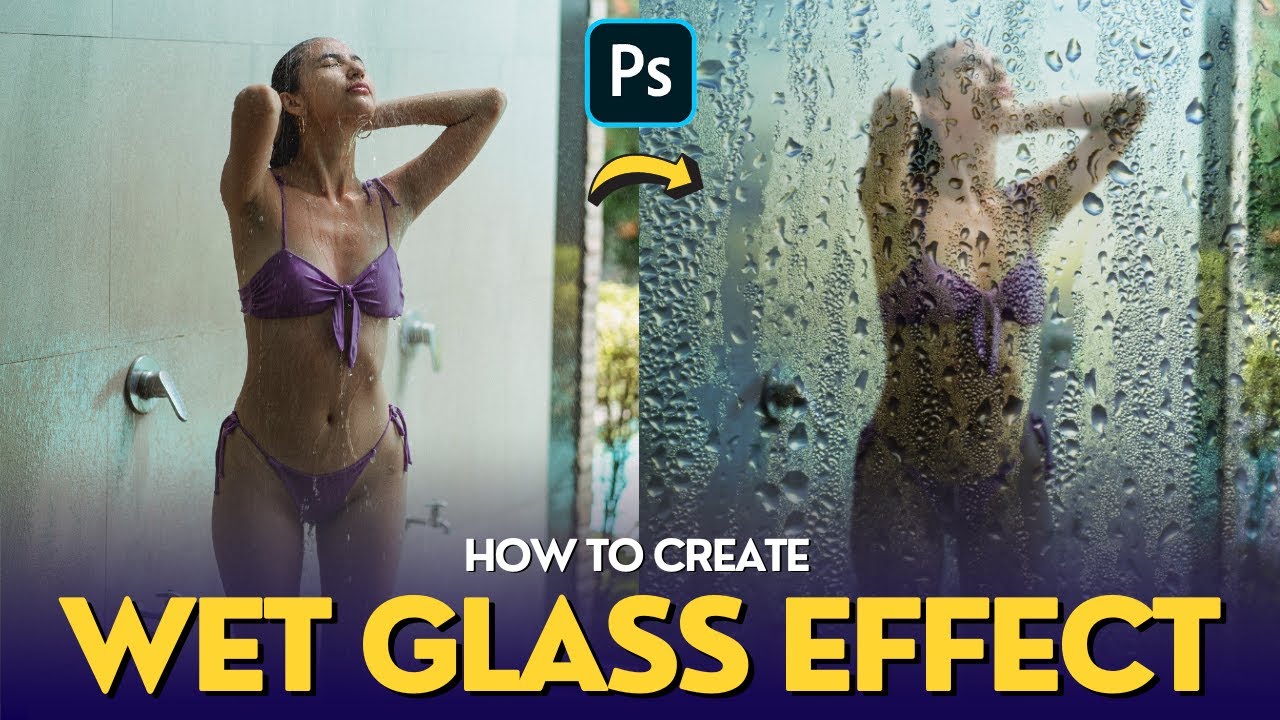 How To Create Wet Glass Effect in Adobe Photoshop | Rain Drop Effect #photoshop #tutorial # ...