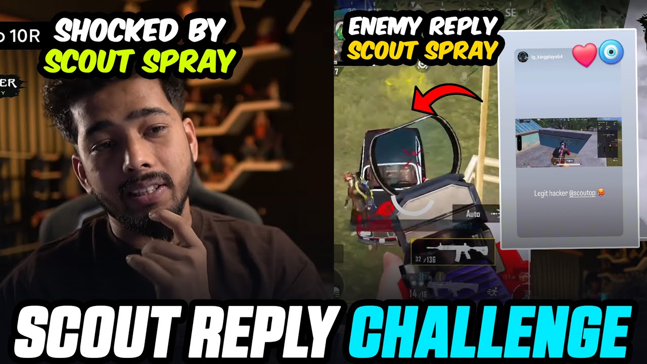 Scout Reply Challenge 🥵 Enemy Shocked by Scoutop Spray 🔥 - YouTube