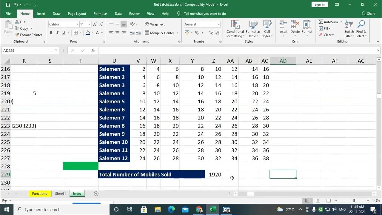 MS EXCEL Arithmetic Functions || SUM, PRODUCT , POWER, SQRT, ROUND ...