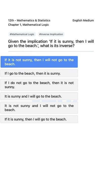 Inverse of Implication in Mathematical Logic - YouTube