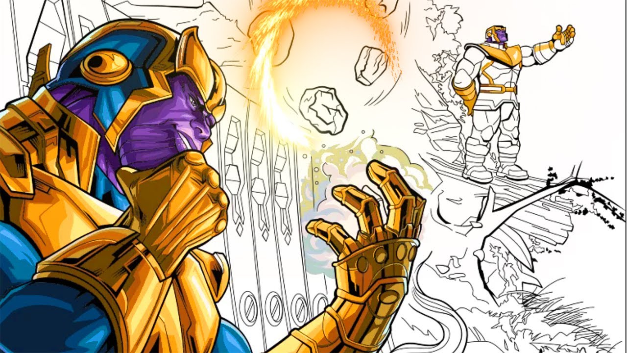 THANOS Colored, Happy Color Marvel's Thanos, Avengers Infinity War ...