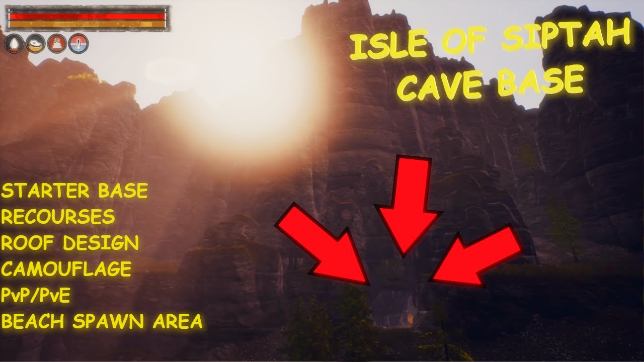 Conan Exiles Isle Of Siptah PvP Cave Base Location | Starter Base ...