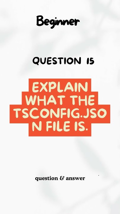 Explain What The Tsconfigjson File Is In Typescript Shorts Ytshorts Codewithchitra Youtube