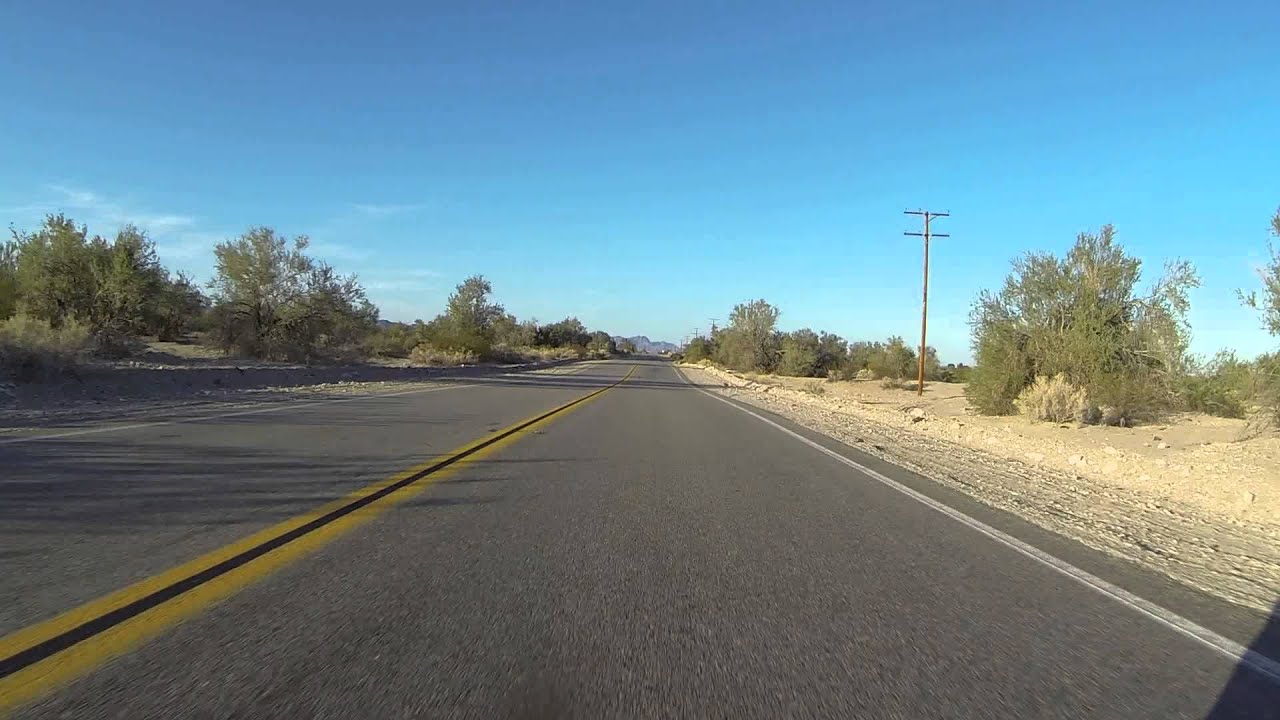 U.S. Route 95 Highway drive north between Blythe and Vidal, California ...