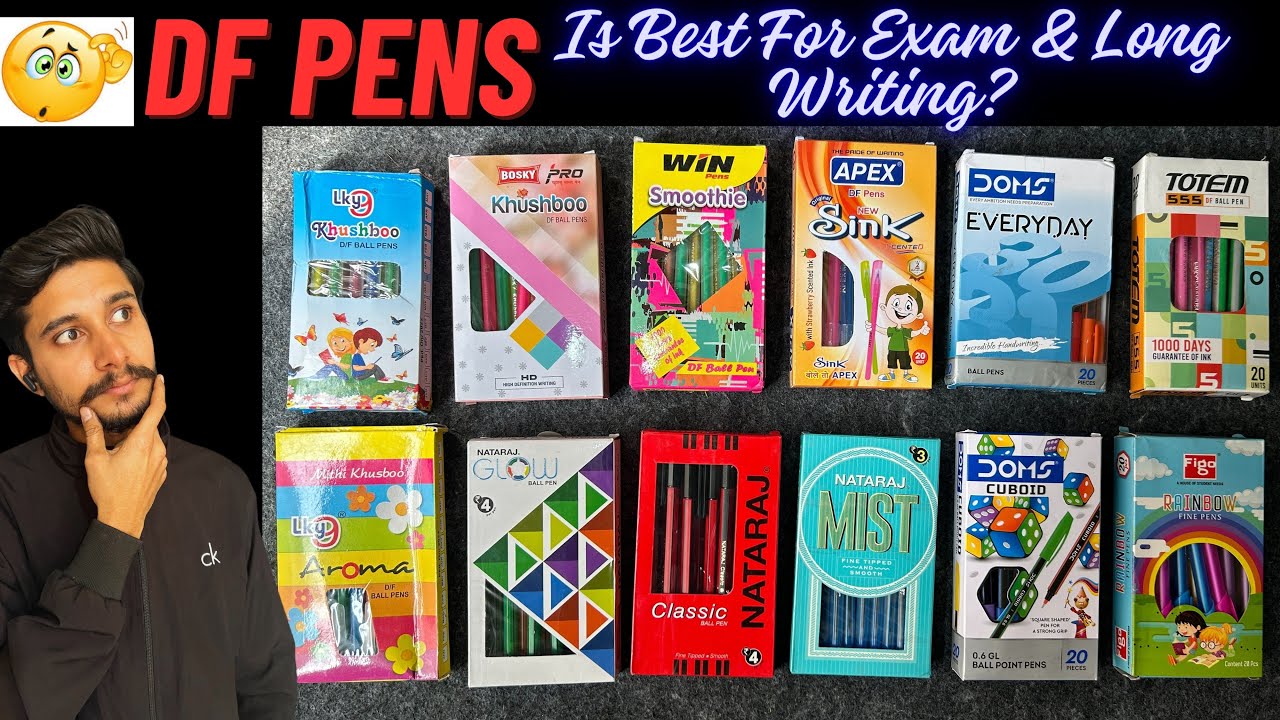 Under 4/- DF Pens Best For Exam & Long Writing | Review & Compare 14 ...