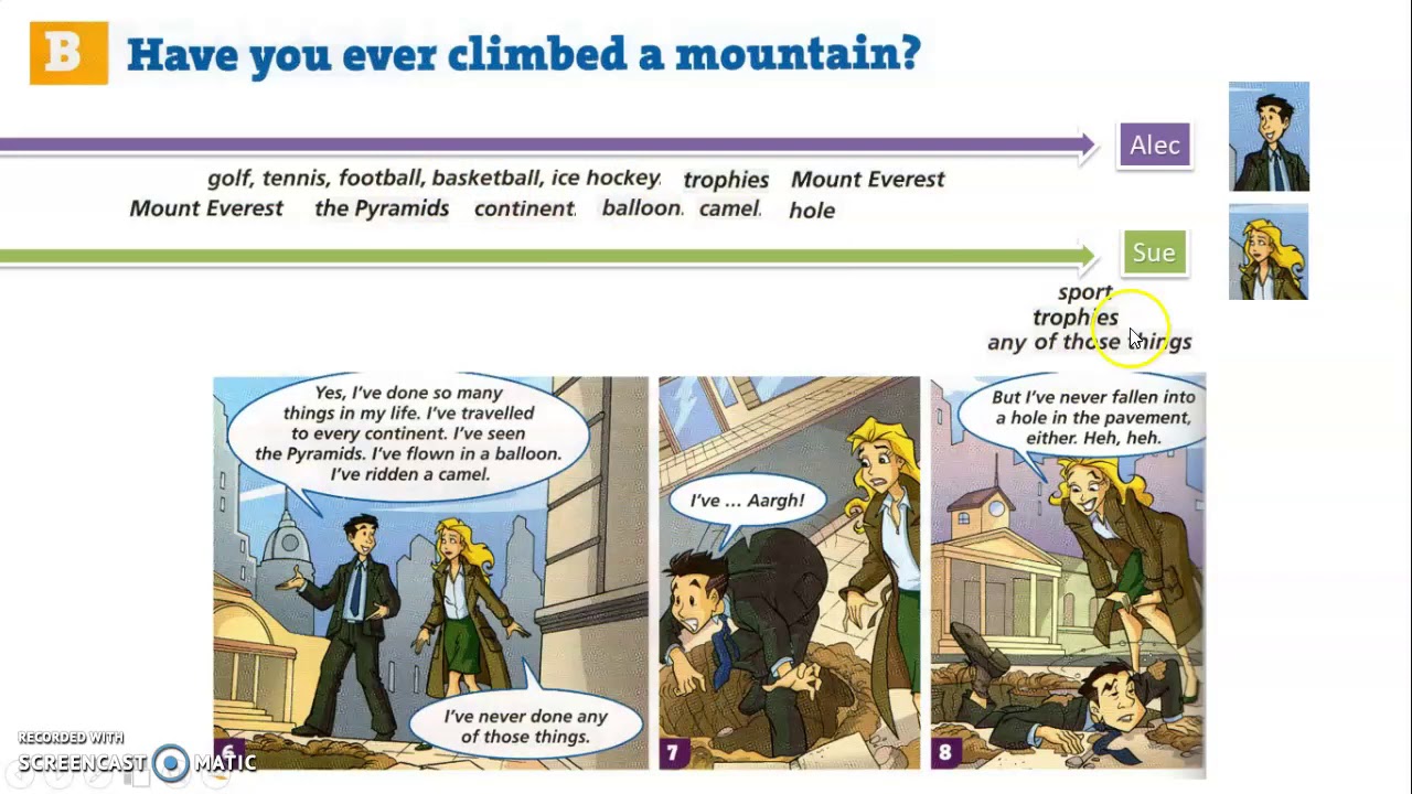 Present perfect - Experiences 2 (Smart Alec & Sweet Sue) - YouTube