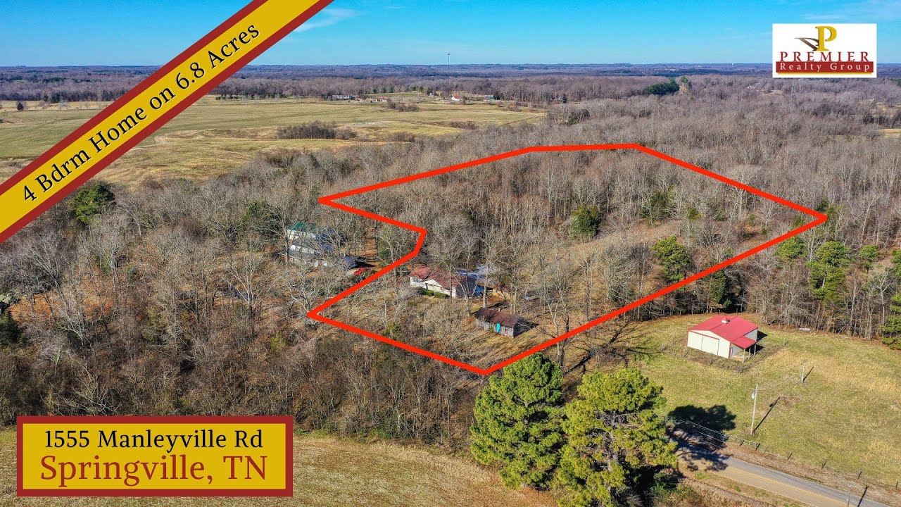 4 Bdrm Home FOR SALE on 6.8 Acres in Springville, Tennessee - YouTube