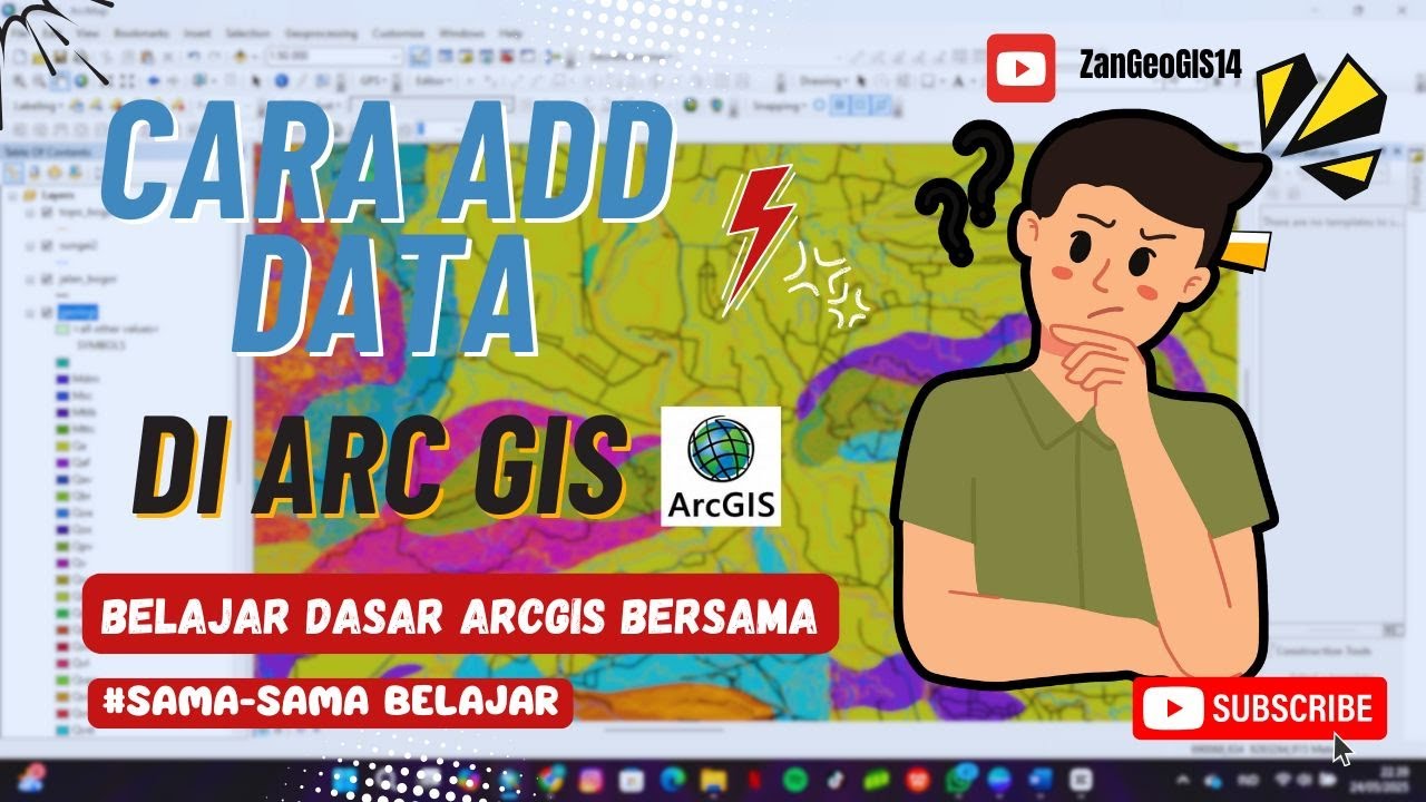 BELAJAR DASAR ARCGIS (CARA ADD DATA) BAGI PEMULA PART 1 - YouTube