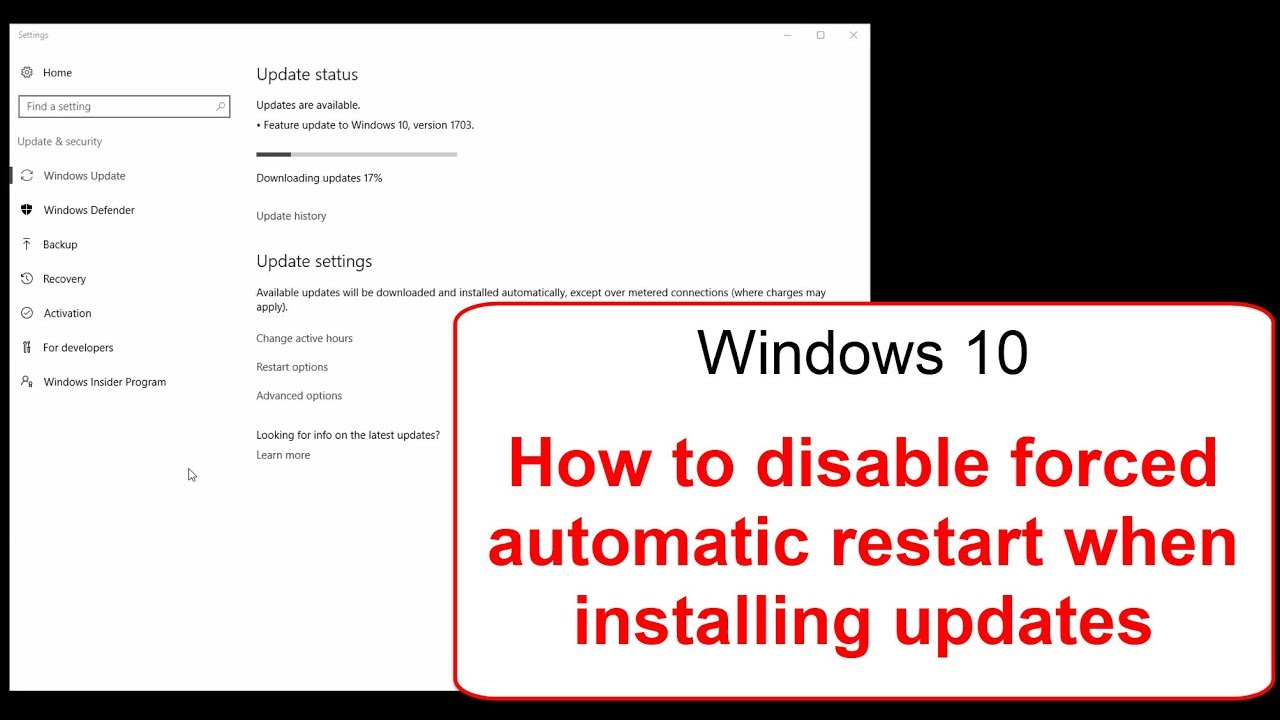 Windows 10 Disable Forced Automatic Restart When Installing Updates windows-10-disable-forced-automatic-restart-when-installing-updates