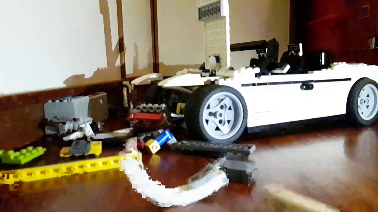 Lego car crash test slow motion - YouTube
