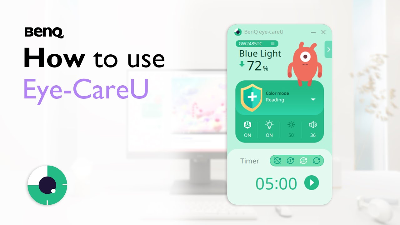 How to use EyeCareU - BenQ Monitor Software - YouTube