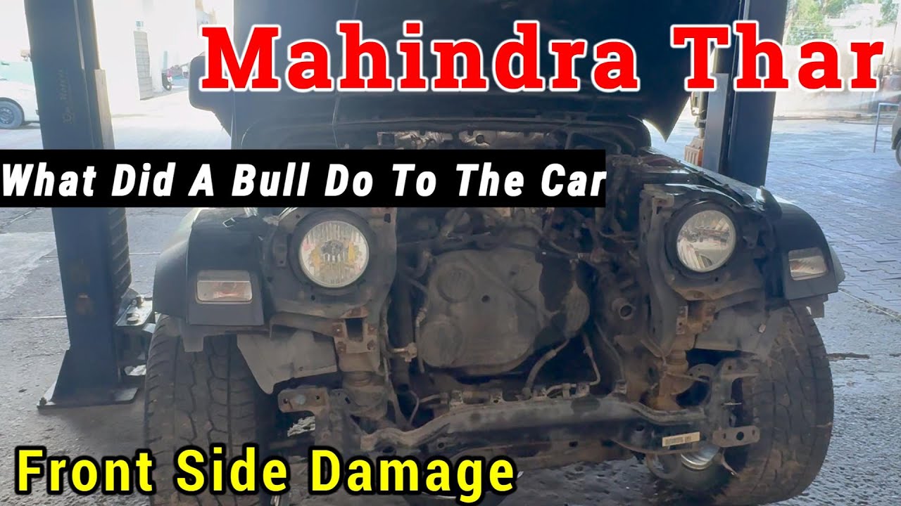 Mahindra Thar Front Side Damage Parts Replace - YouTube