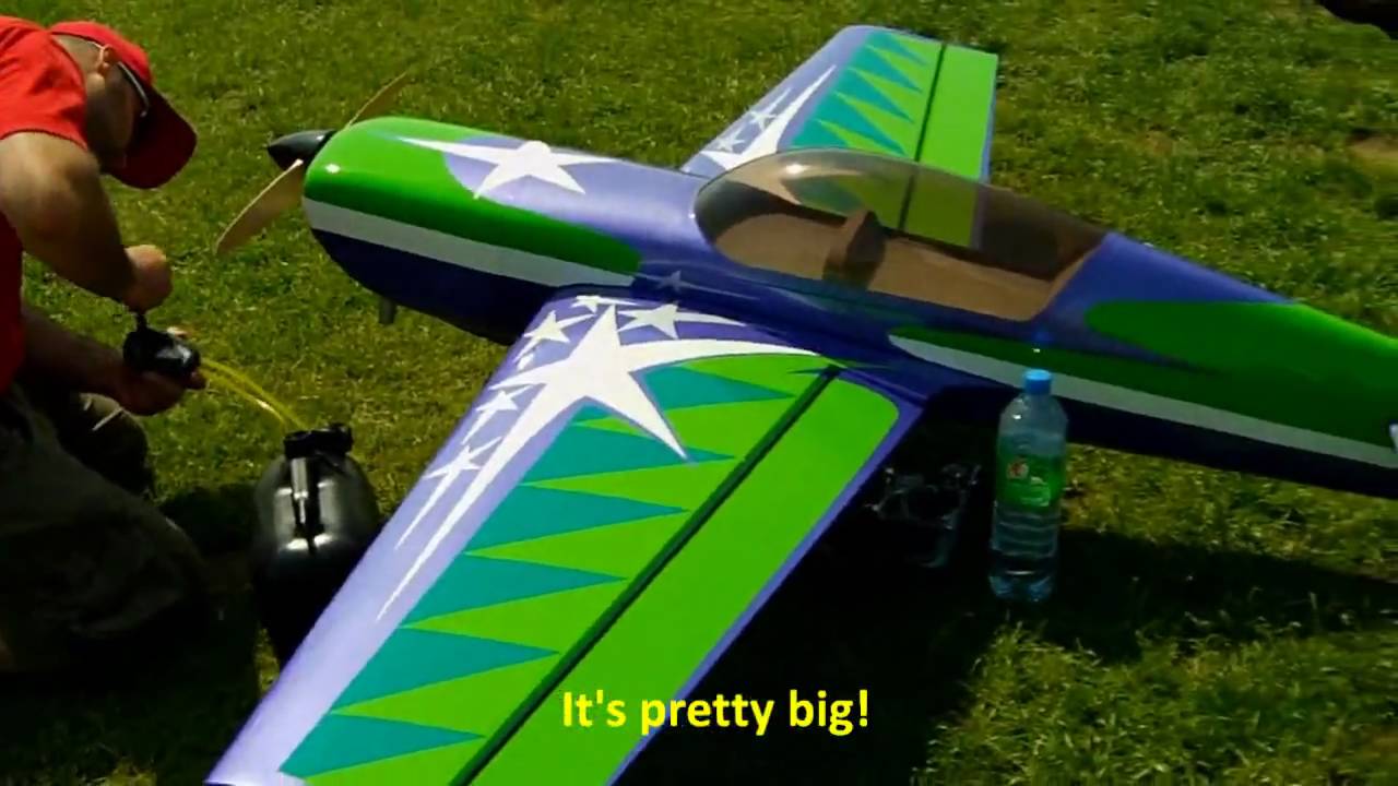 Big 50cc RC Stunt plane being fueled. - YouTube
