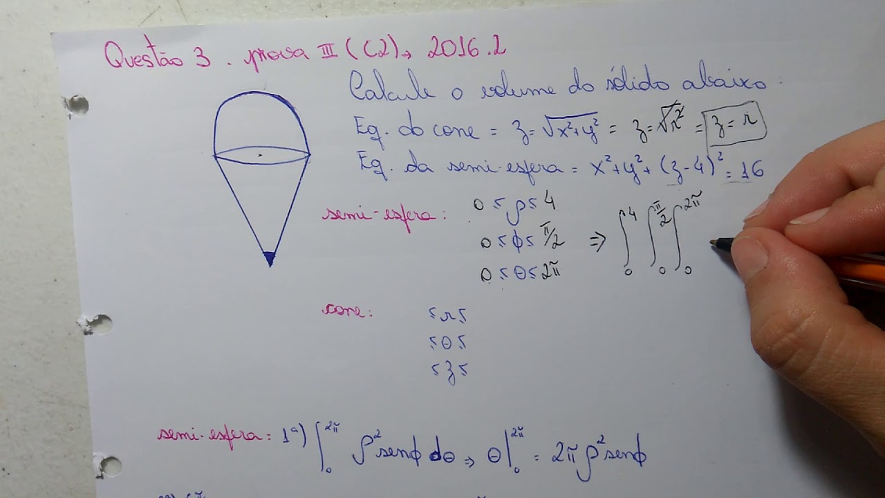Integral Tripla - Cone + Semi-Esfera - YouTube
