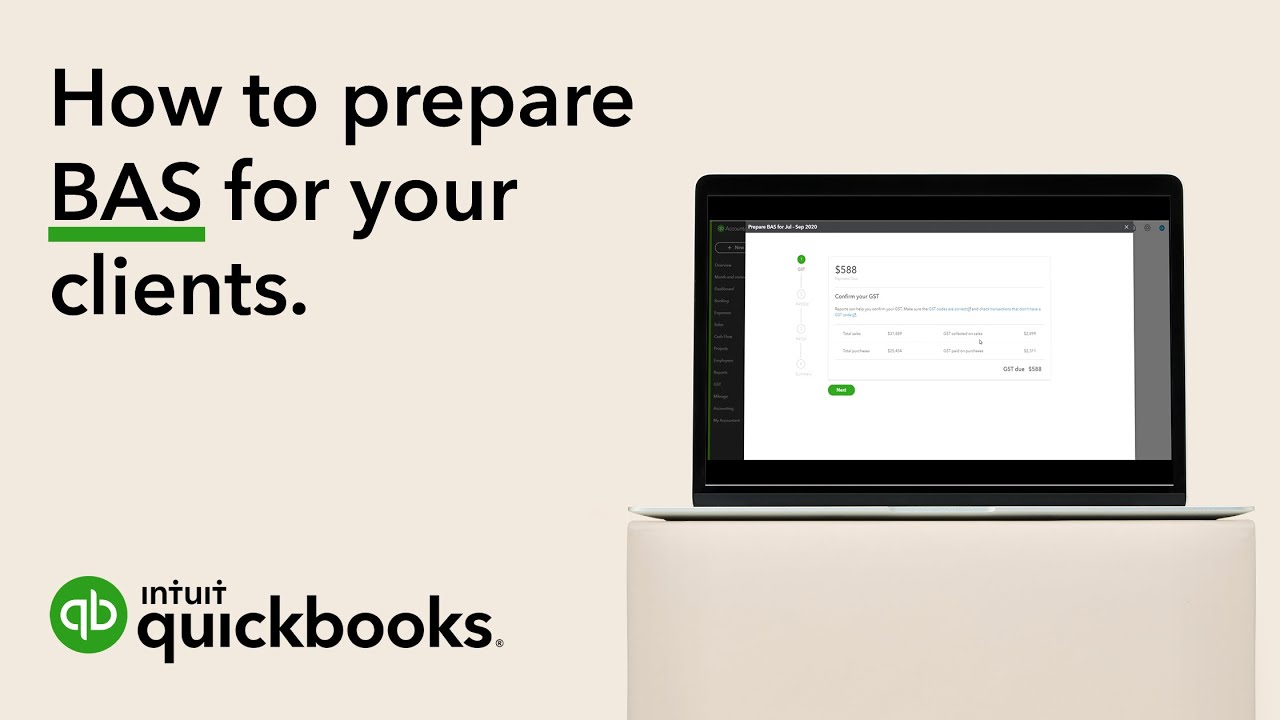How to prepare BAS for lodgement in QuickBooks for your clients - YouTube