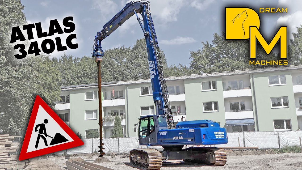 TELESKOPBAGGER ATLAS 340LC BOHRGERÄT & RÜTTLER HEIDORN TIEFBAU ABBRUCH ...