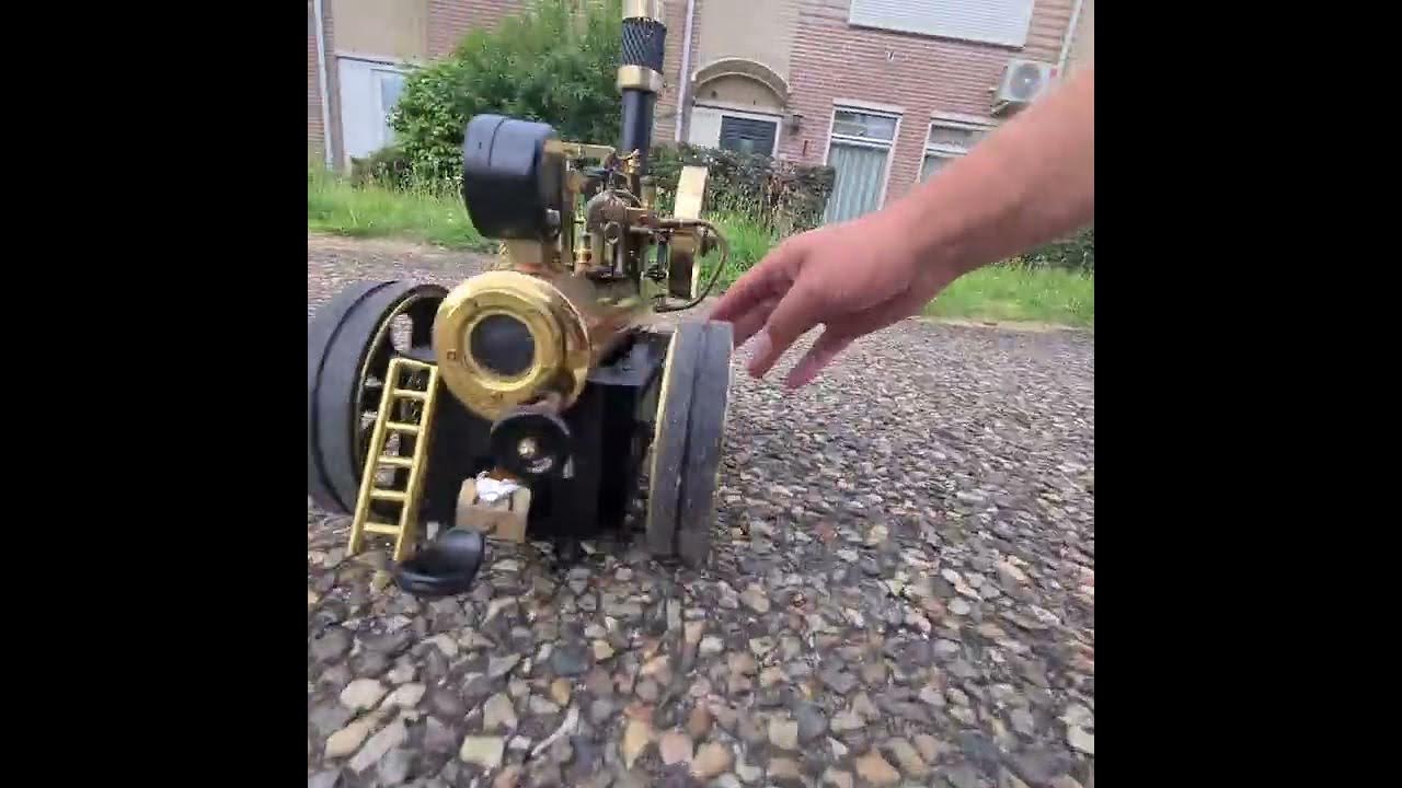taking the Wilesco D430 portable steam engine for a stroll - YouTube