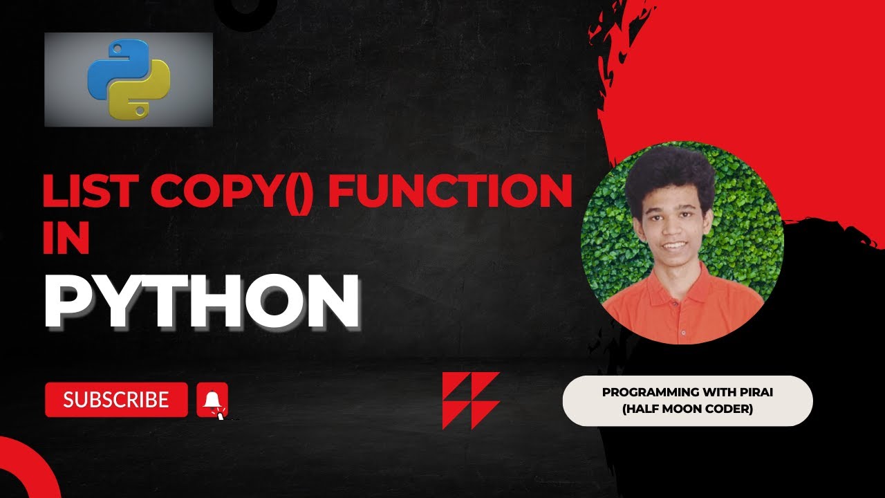 #19 List copy() Function in Python | Programming with Pirai | Half moon coder🌙 - YouTube