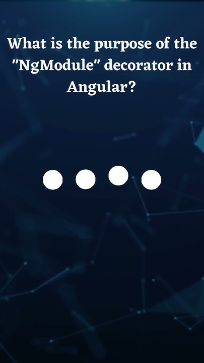 📦 The Significance of the "NgModule" Decorator in Angular - YouTube