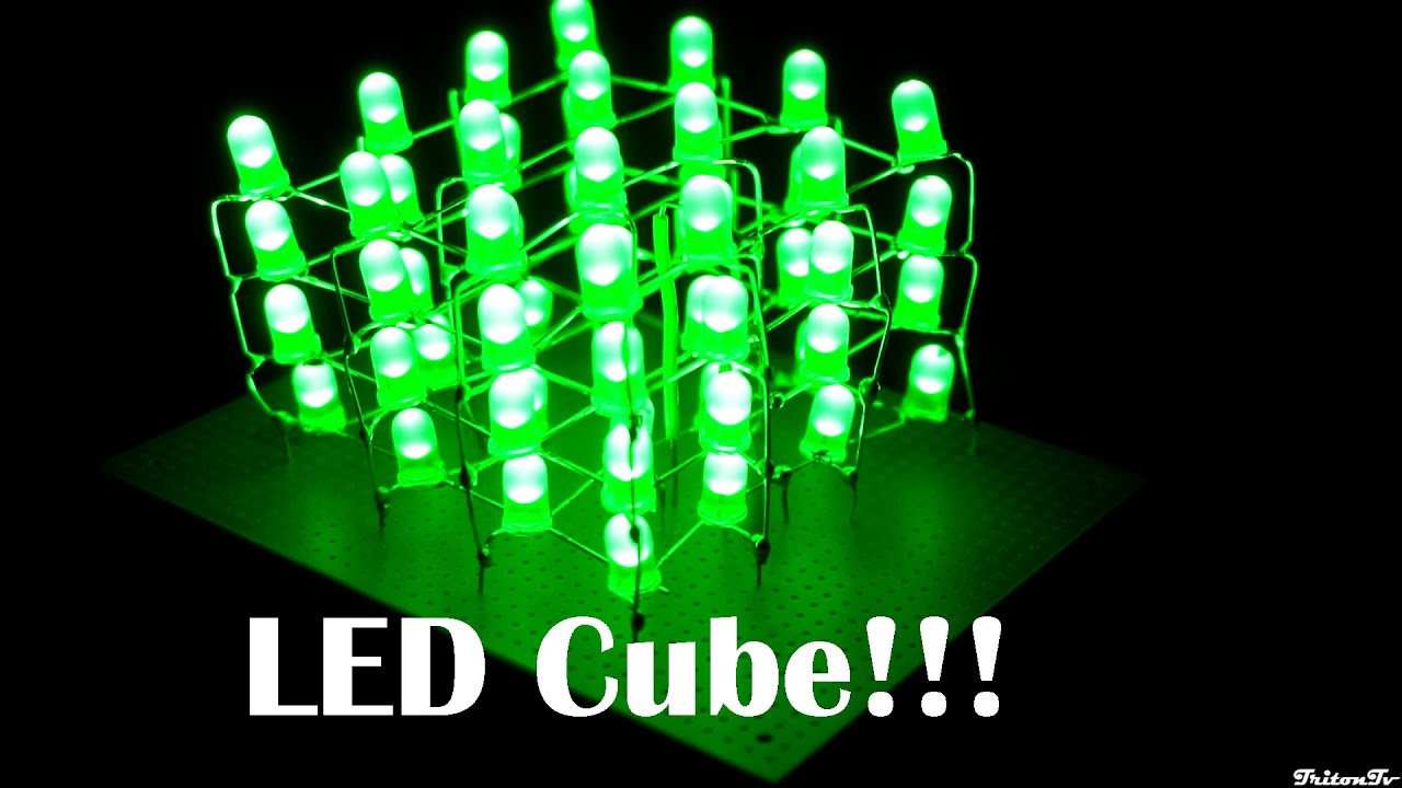 4x4x4 LED cube | AMAZING light show! - YouTube