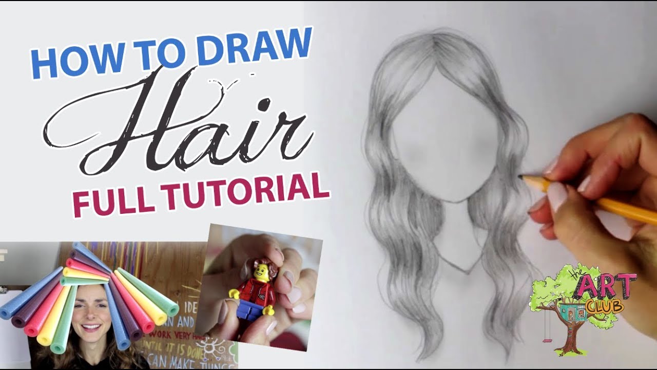 How to Draw HAIR - Step by Step - FULL TUTORIAL - YouTube