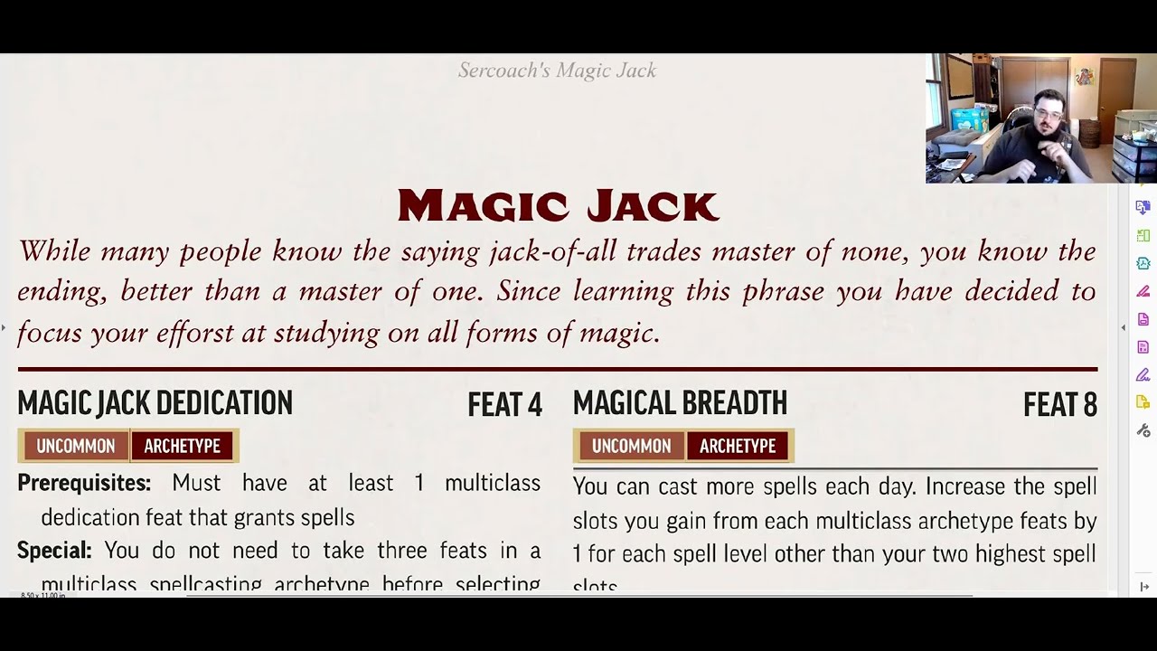 Pathfinder 2e Magic Jack Archetype - YouTube