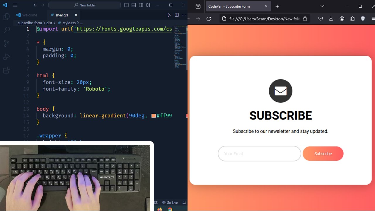 Crafting a Stylish Subscribe Form with HTML and CSS | Step-by-Step ...