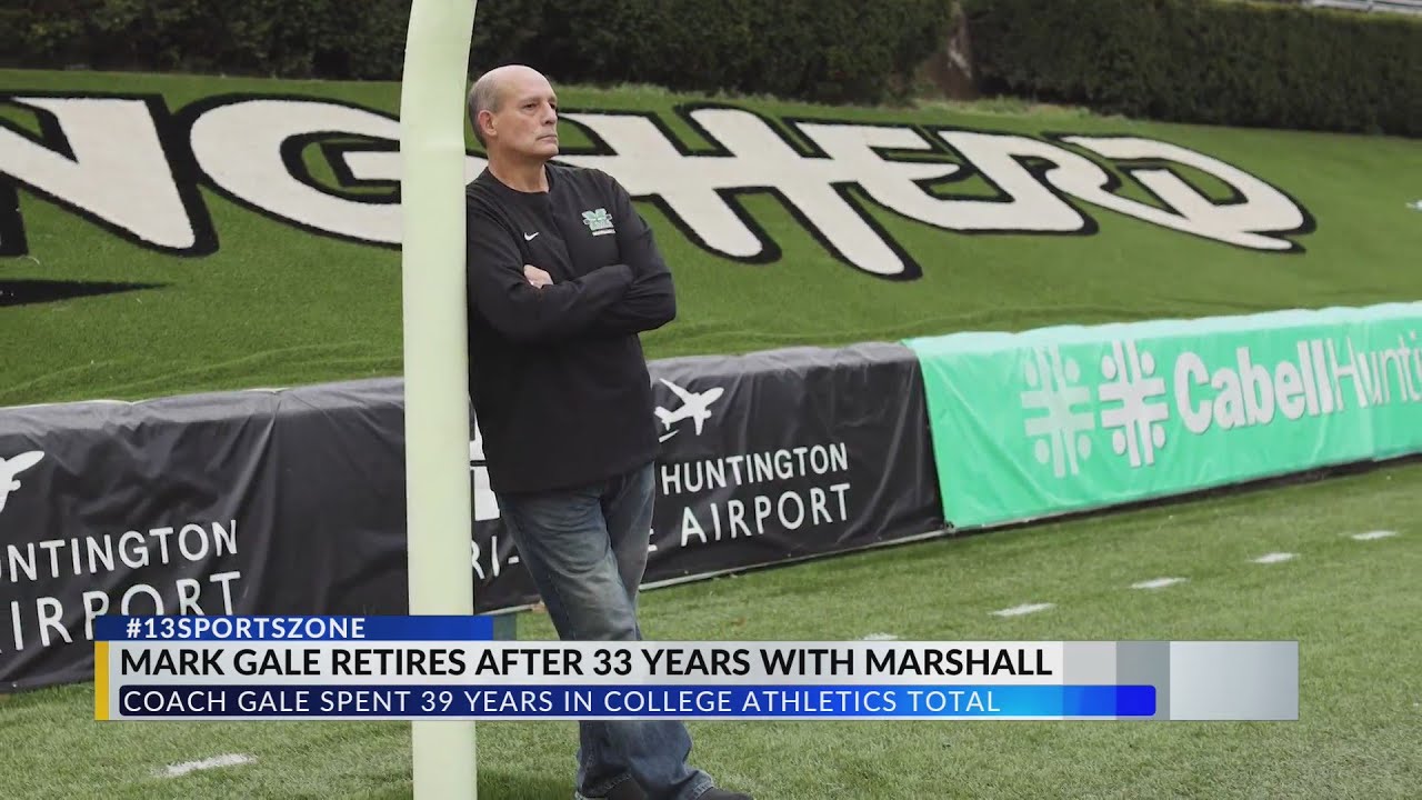 Coach Mark Gale retires after 33 years with Marshall - YouTube